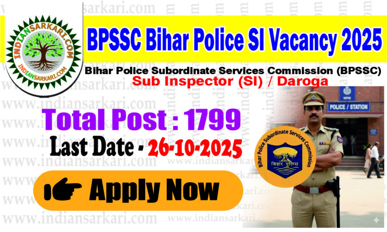 BPSSC Bihar Police SI Vacancy 2025 OUT – Apply Online golden ...
