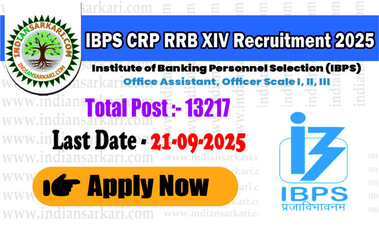 IBPS CRP RRB XIV Recruitment 2025 - Apply Online Permanent Job