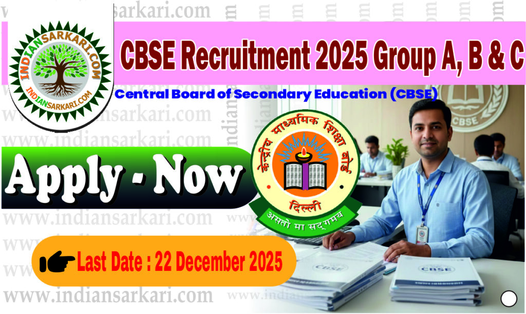 CBSE Recruitment 2025 Group A, B & C Direct Apply Online Link 124 Post